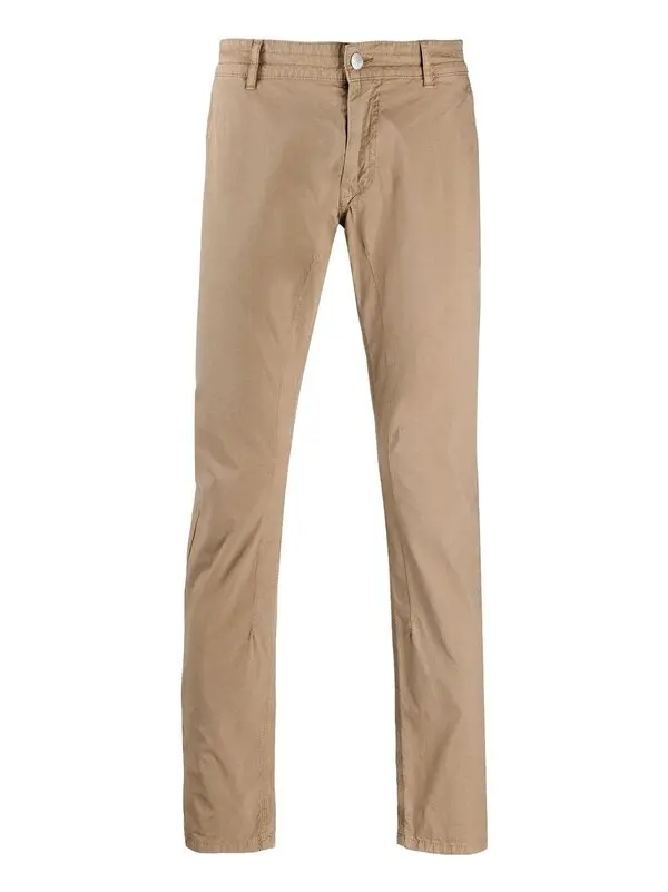 DANIELE ALESSANDRINI Slim Fit Chino Trousers - Brown