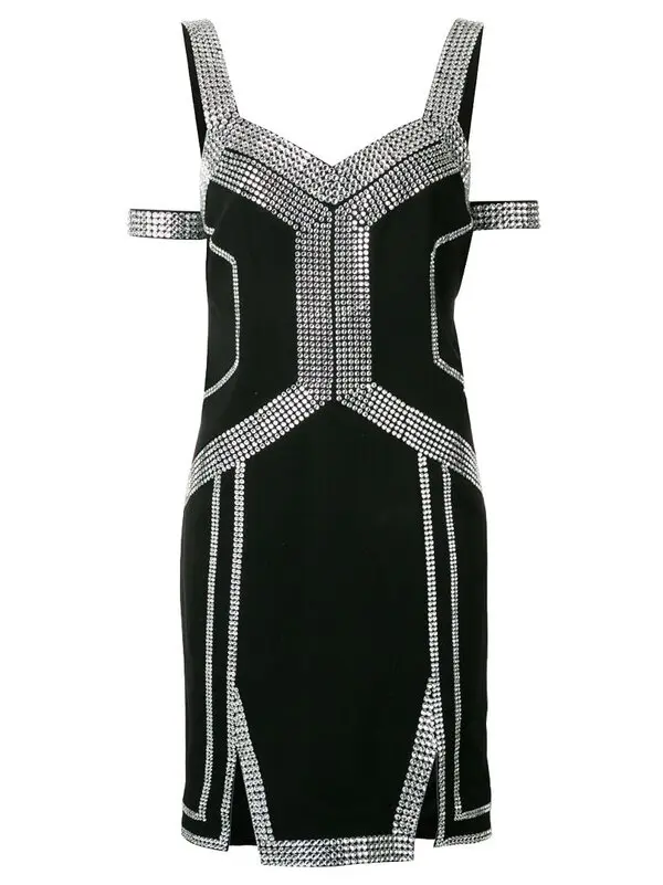 Philipp Plein Embellished Trim Dress - Black