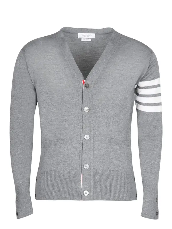 Thom Browne 4-bar Wool Cardigan - Grey