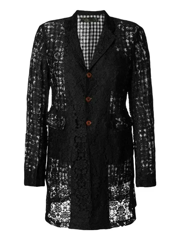 Comme Des Garçons Midi Lace Jacket - Black