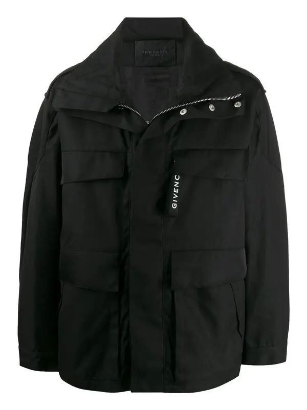 Givenchy Hooded Rain Jacket - Black