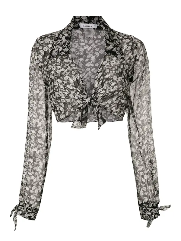 AMIR SLAMA Silk Margarida Shirt - Black