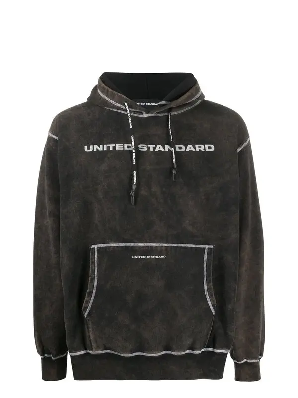 UNITED STANDARD Logo Print Hoodie - Black