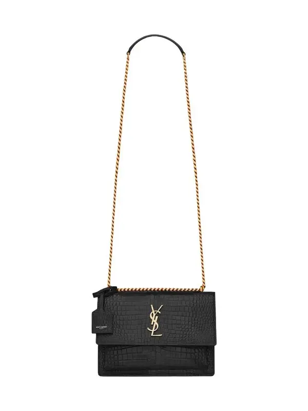 Saint Laurent Medium Sunset Shoulder Bag - Black