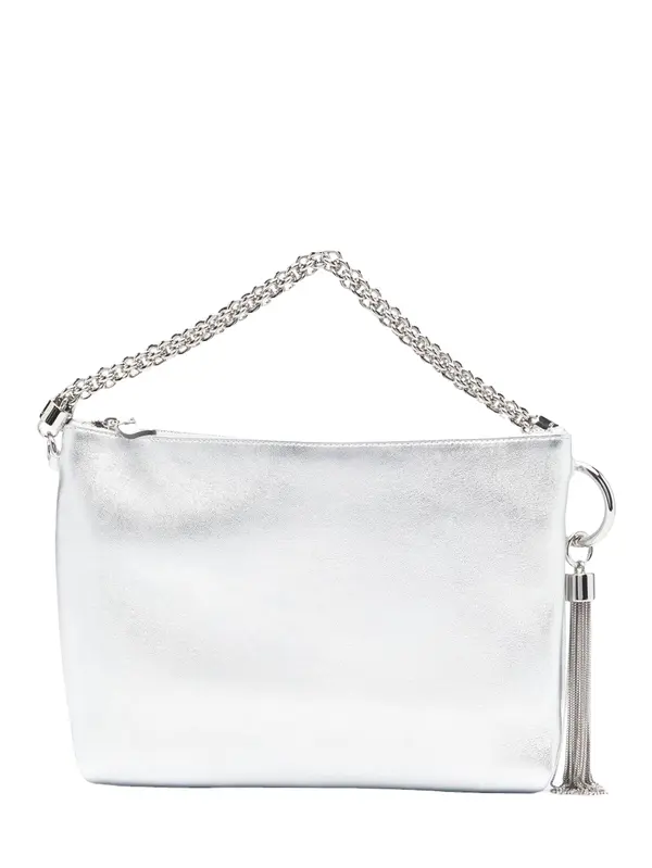 JIMMY CHOO Callie Metallic Tassel Shoulder Bag - Grey