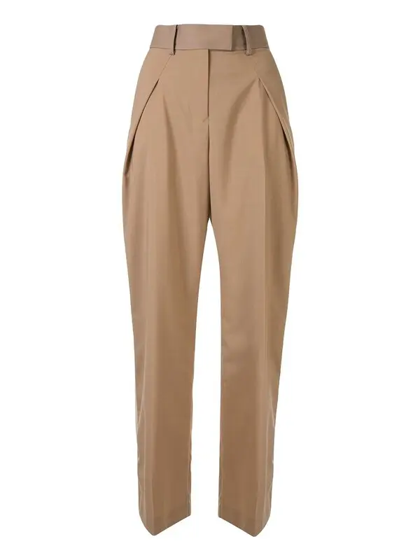 Sacai Paneled Straight-leg Trousers - Brown