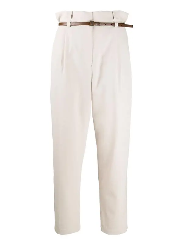 Brunello Cucinelli Tapered Cropped Trousers - Neutrals