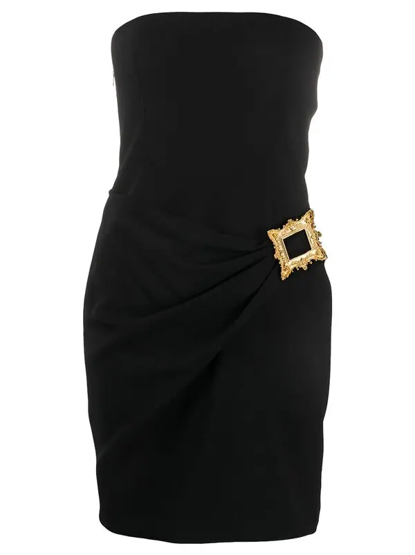 Moschino Strapless Frame Detail Dress - Black