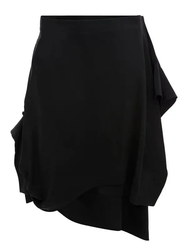 JW Anderson Gathered Asymmetric Skirt - Black
