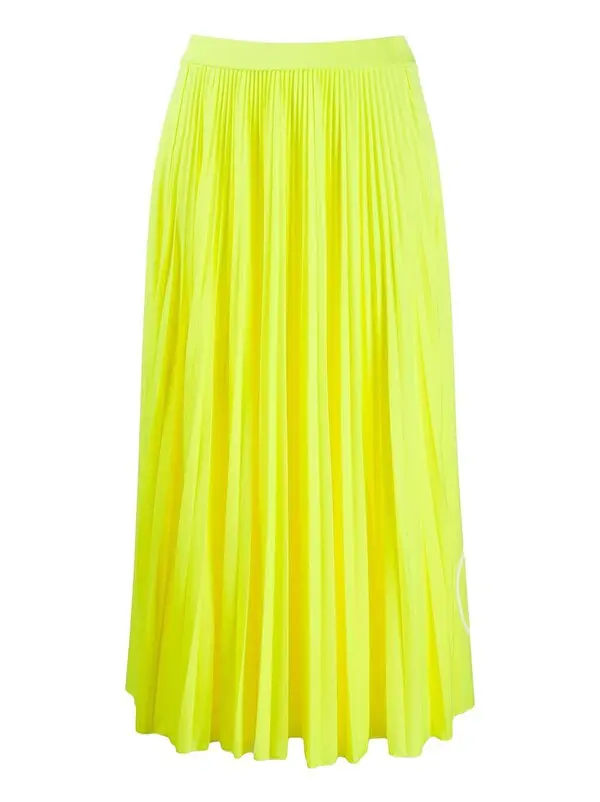 Valentino Garavani Vlogo Pleated Midi Skirt - Yellow