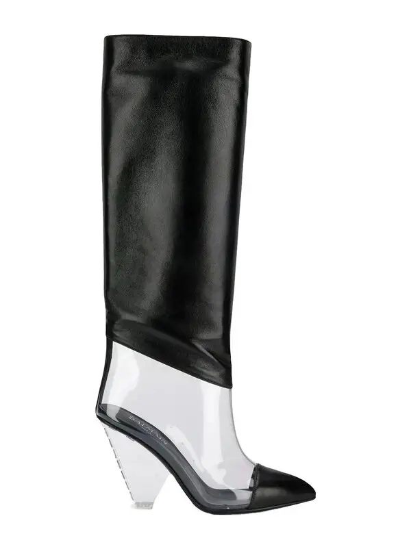 Balmain Pvc Knee High Boots - Black