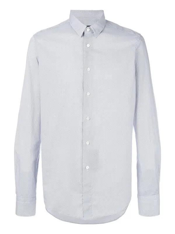 DELL'OGLIO Micro Dot Print Shirt - White