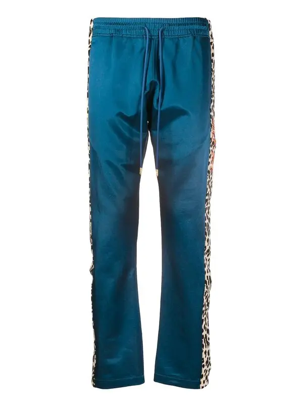 JUST DON Contrast-stripe Track Pants - Blue