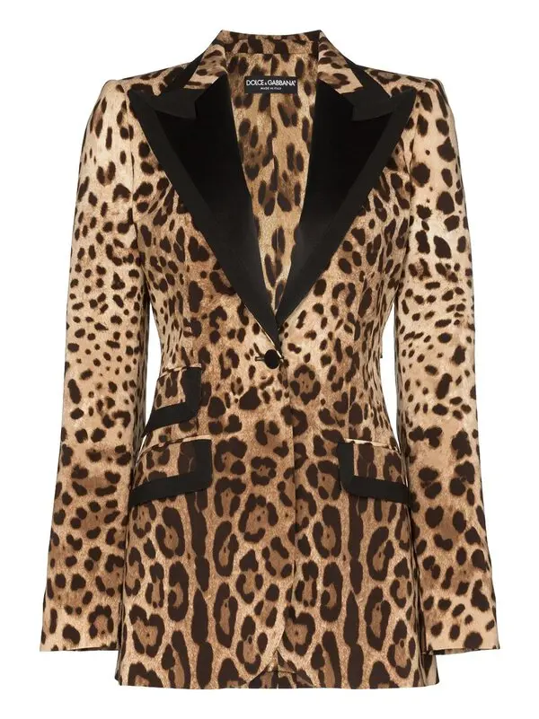 Dolce & Gabbana Leopard-print Blazer - Brown