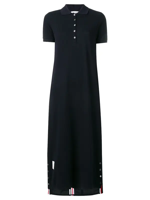 Thom Browne Center-back Stripe Piqué Polo Dress - Blue