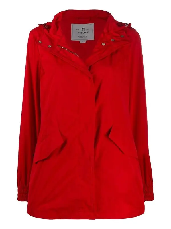 Woolrich Hooded Raincoat - Red