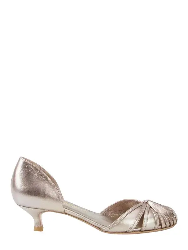STUDIO CHOFAKIAN Sarah Low-heel Pumps - Metallic