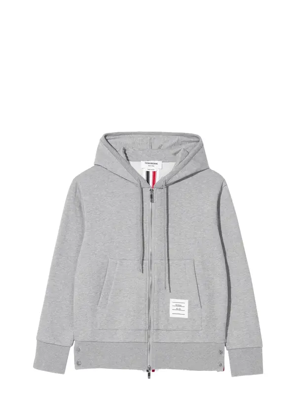 Thom Browne Rwb-stripe Cotton Hoodie - Grey
