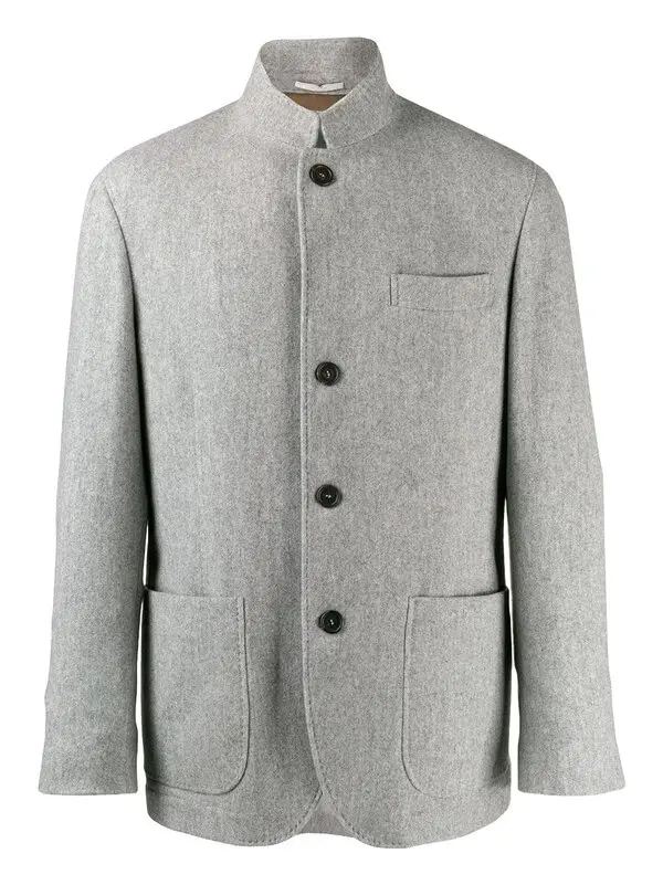Brunello Cucinelli Short Single Breasted Coat - Grey