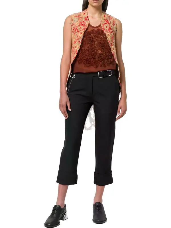 Comme Des Garçons 2000s Embroidered Sleeveless Jacket - Neutrals
