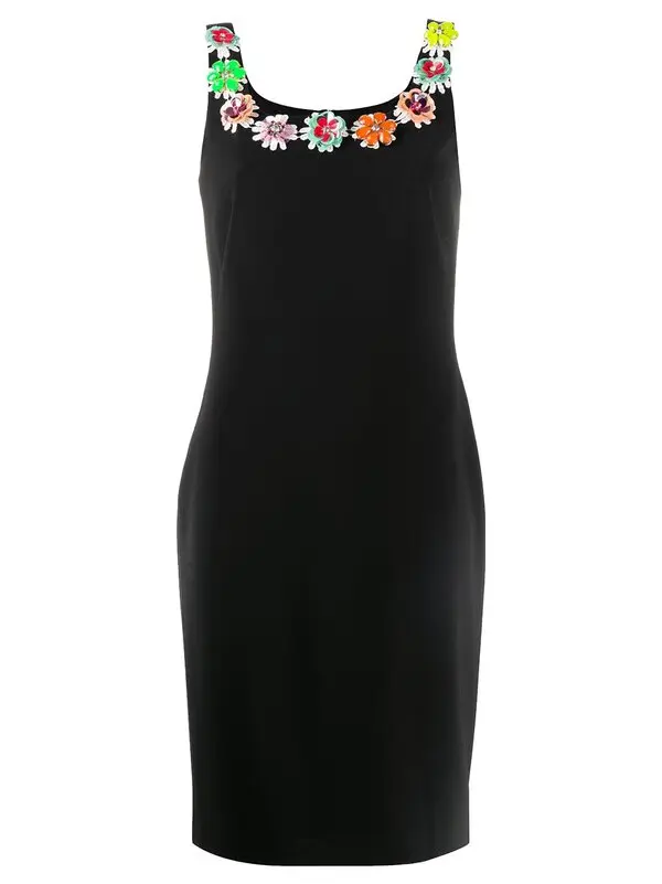 Moschino Embroidered Floral Dress - Black