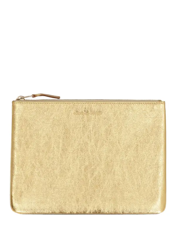Comme Des Garçons Logo Embossed Purse - Gold