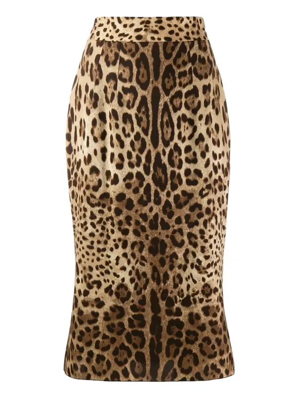 Dolce & Gabbana Leopard-print Pencil Skirt - Neutrals