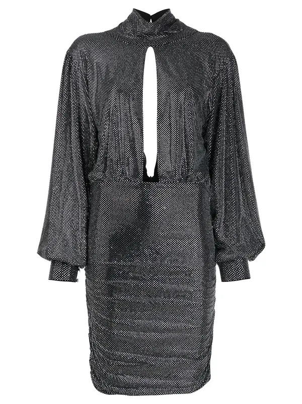 Philipp Plein Encrusted Rhinestone Jersey Dress - Silver