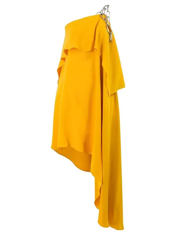 Monse Shoulder Chain Draped Dress - Yellow