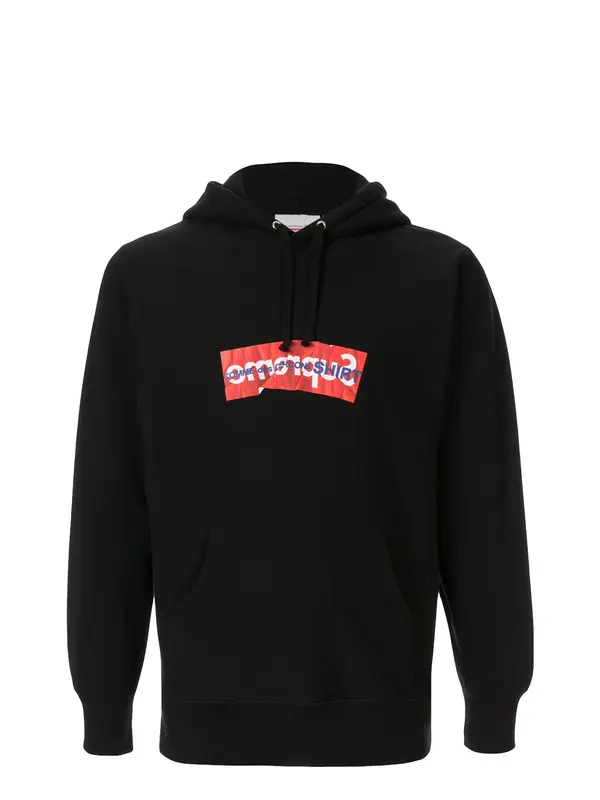 Supreme X Commes Des Garçons Logo-print Hoodie - Black