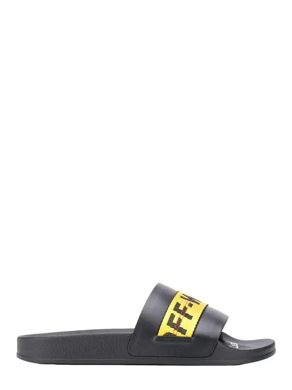 Off-White Industrial Logo Slides - Black