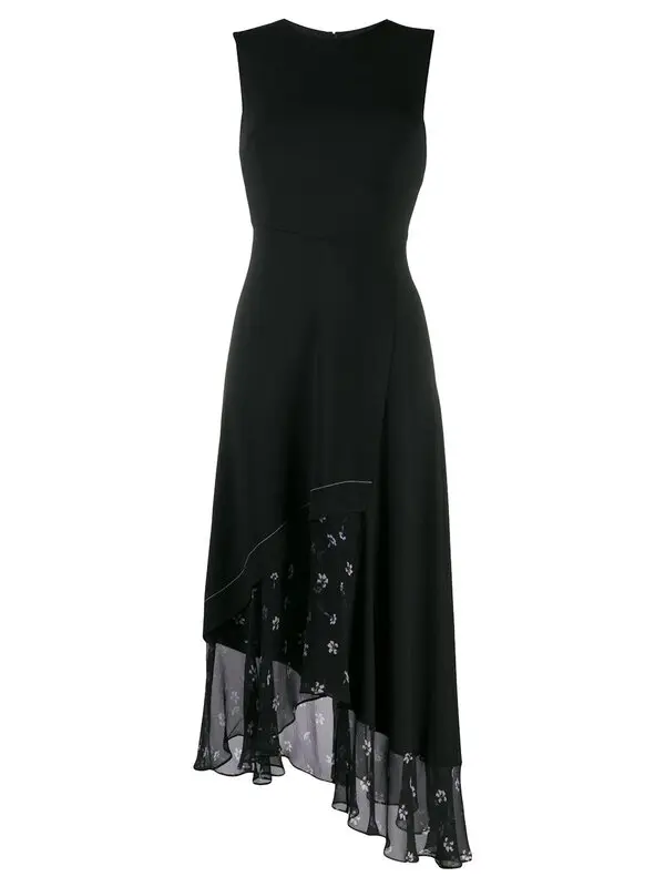 Markus Lupfer Sleeveless Floral Trim Shift Dress - Black