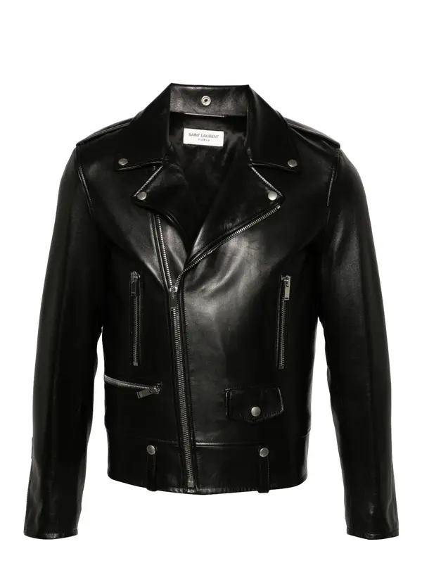 Saint Laurent Leather Biker Jacket - Black
