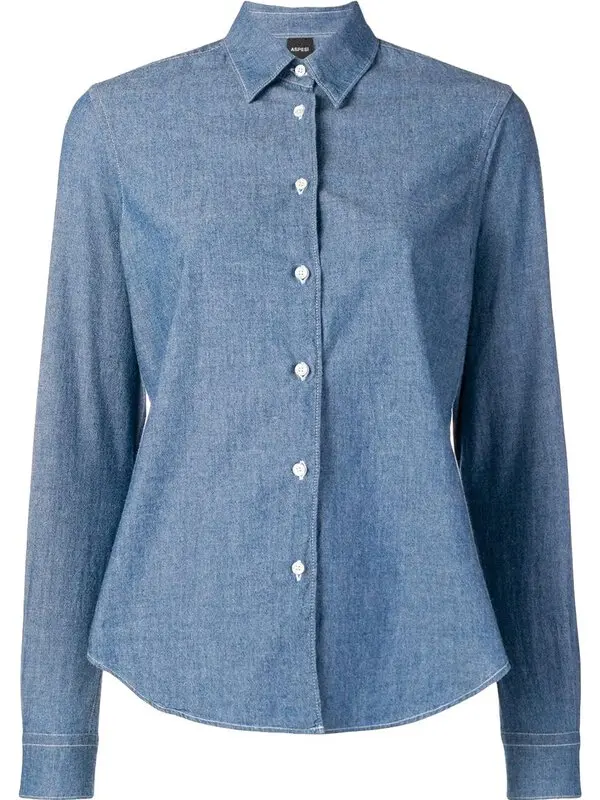 Aspesi Cotton Button-up Shirt - Blue