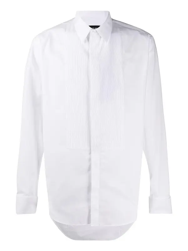 Giorgio Armani Pleated-bib Formal Shirt - White