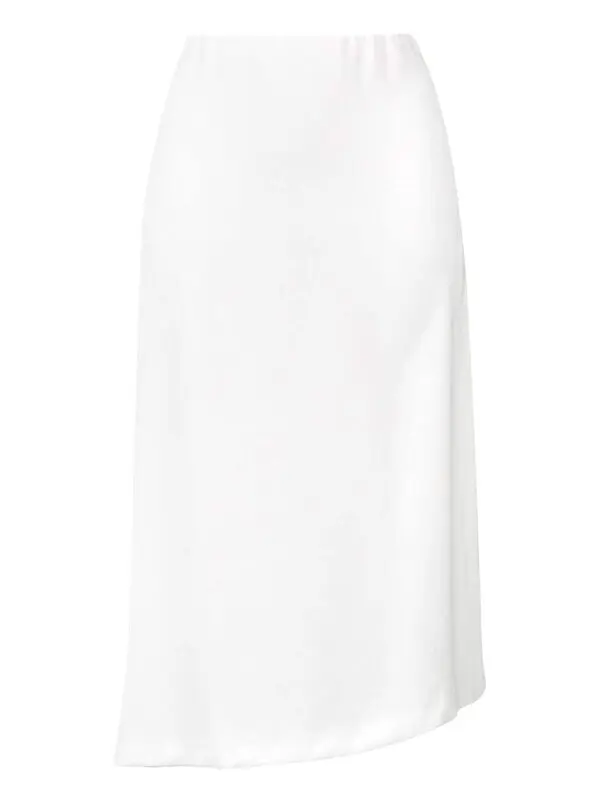 Poiret Asymmetric Midi Skirt - White
