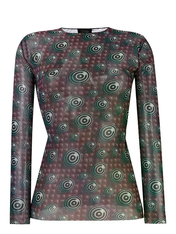 Jean Paul Gaultier Printed Sheer Top - Multicolour