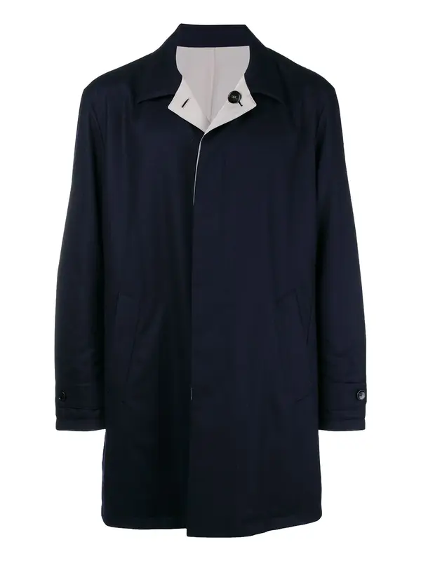 MANZONI 24 Boxy Single-breasted Wool Coat - Blue