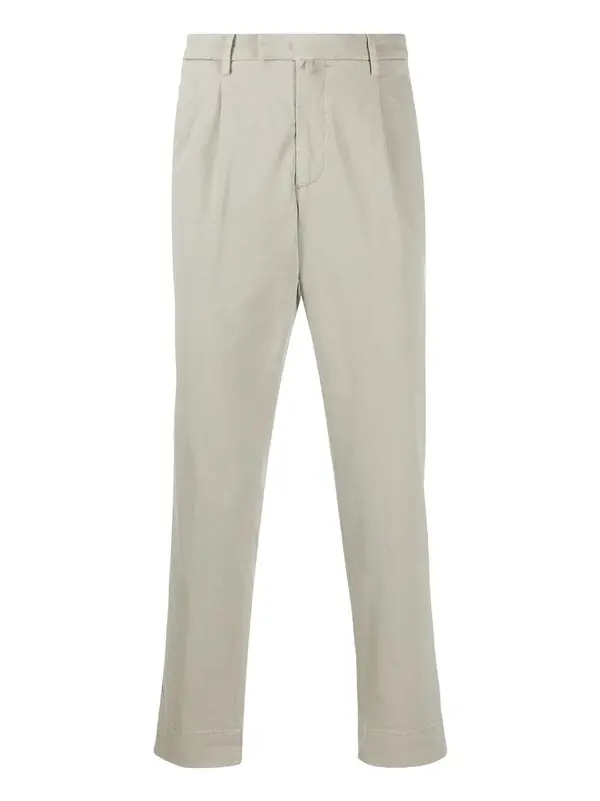 DELL'OGLIO Slim Fit Chino Trousers - Brown