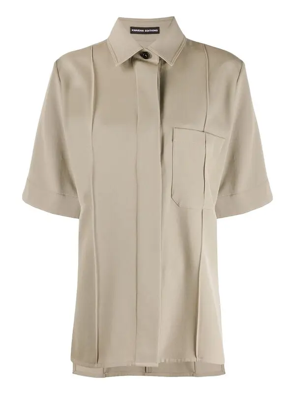 Kwaidan Editions Oversized Short Sleeved Shirt - Neutrals