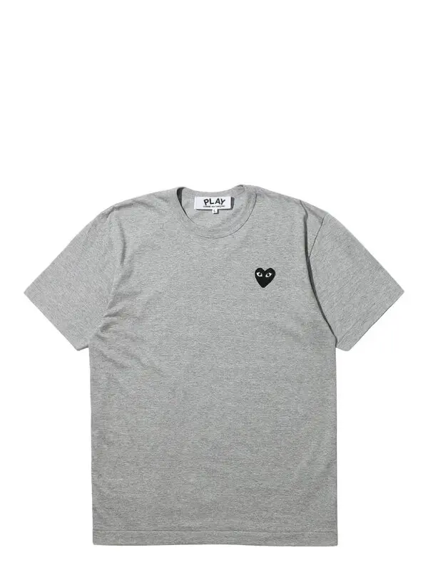 Play Comme Des Garcon Heart-patch Cotton T-shirt - Grey