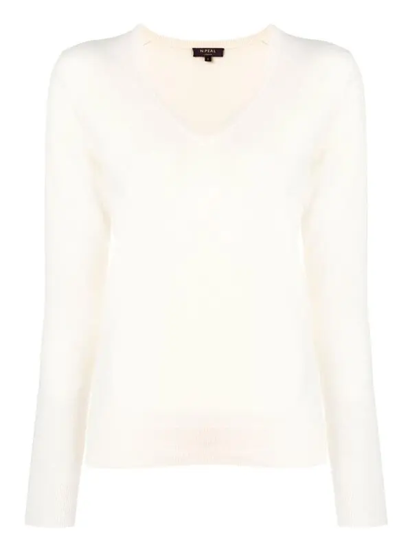 N.peal V-neck Jumper - White