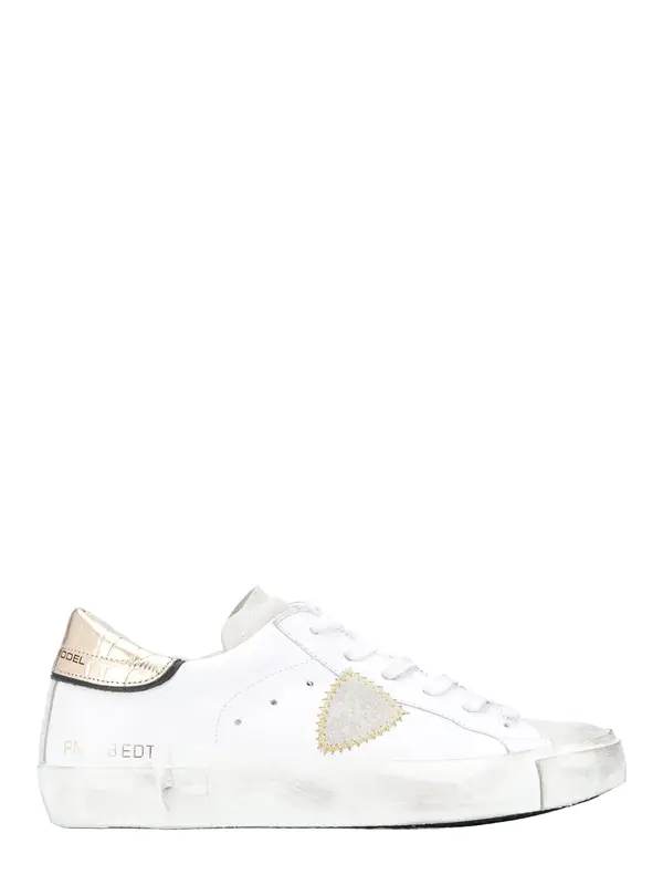 Philippe Model Contrasting Croc-effect Sneakers - White