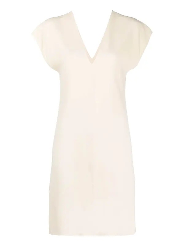 THE ROW V-neck Shift Dress - Neutrals