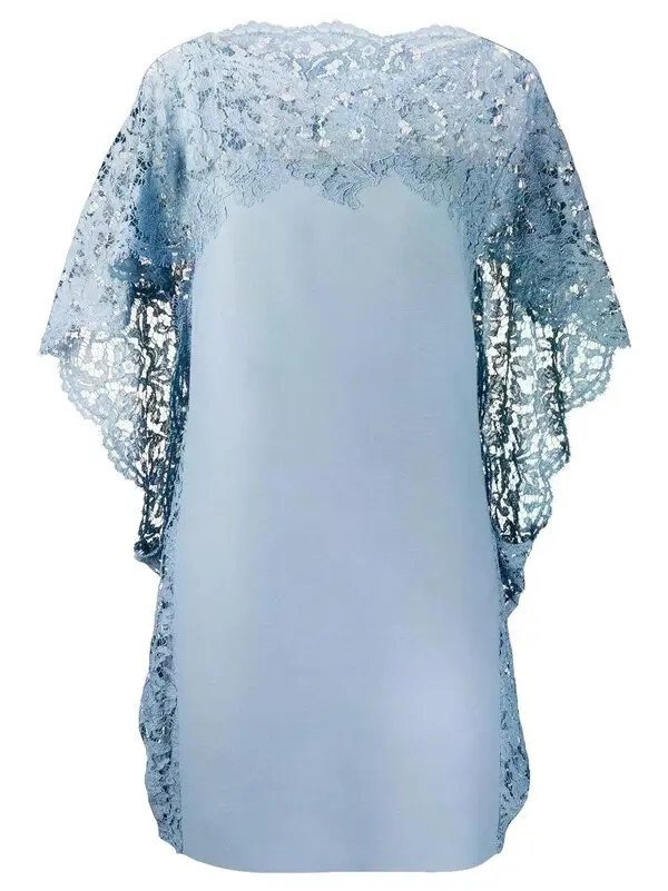 Valentino Garavani Lace Cape Mini Dress - Blue