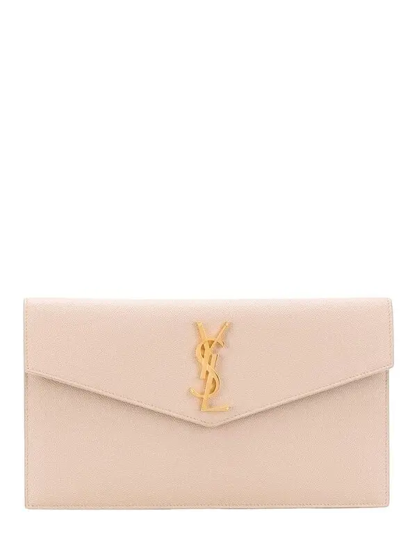 Saint Laurent Uptown Envelope Clutch - Neutrals