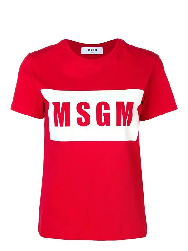 MSGM Logo Print T-shirt - Red