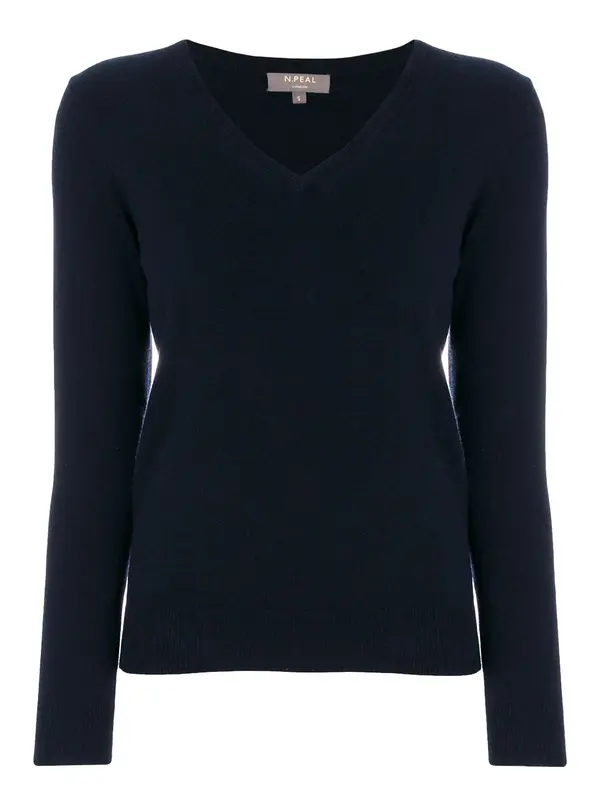 N.peal Cashmere V-neck Jumper - Blue