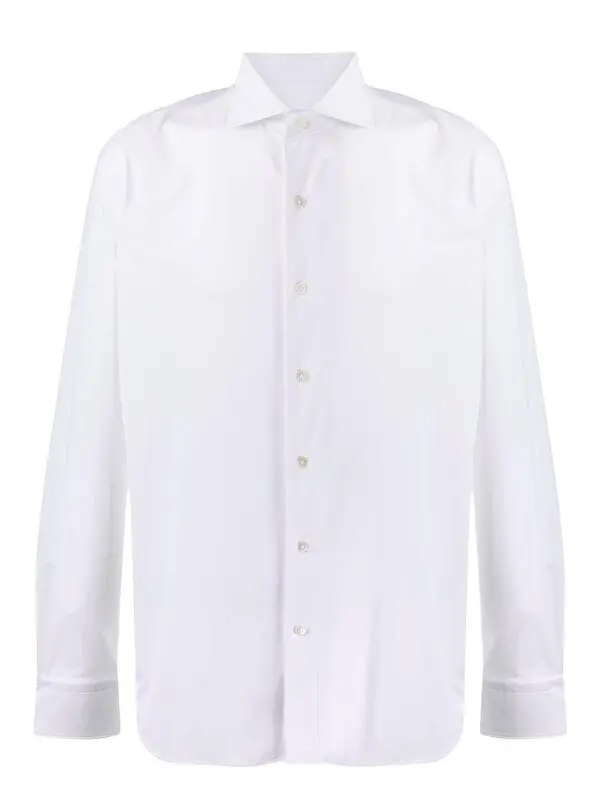 ORIAN Plain Long-sleeve Shirt - White