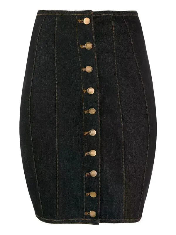 Jean Paul Gaultier 1992 Denim Corset Skirt - Black